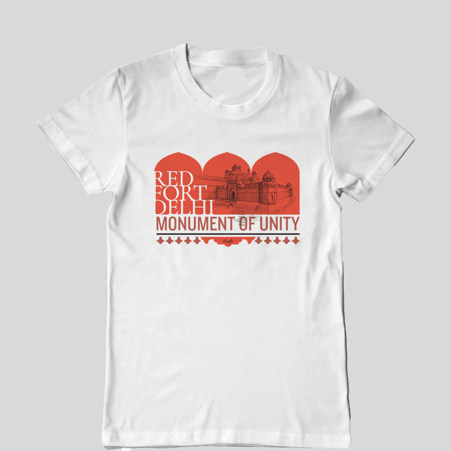 Red Fort Print, Red Fort Souvenir T-shirt print, T-shirt print template ...