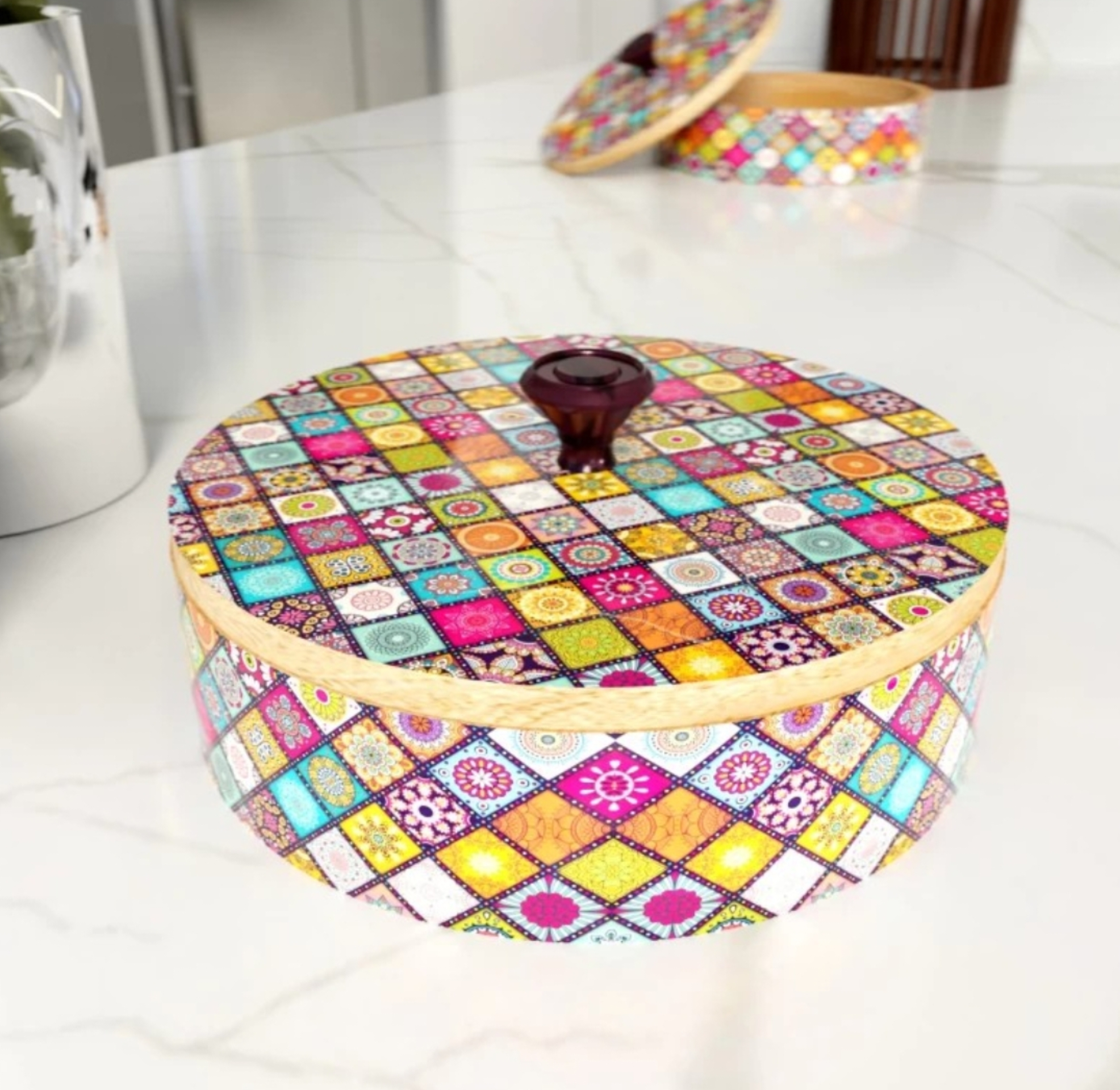 Wooden Beautiful Chapati box - directcreate.com