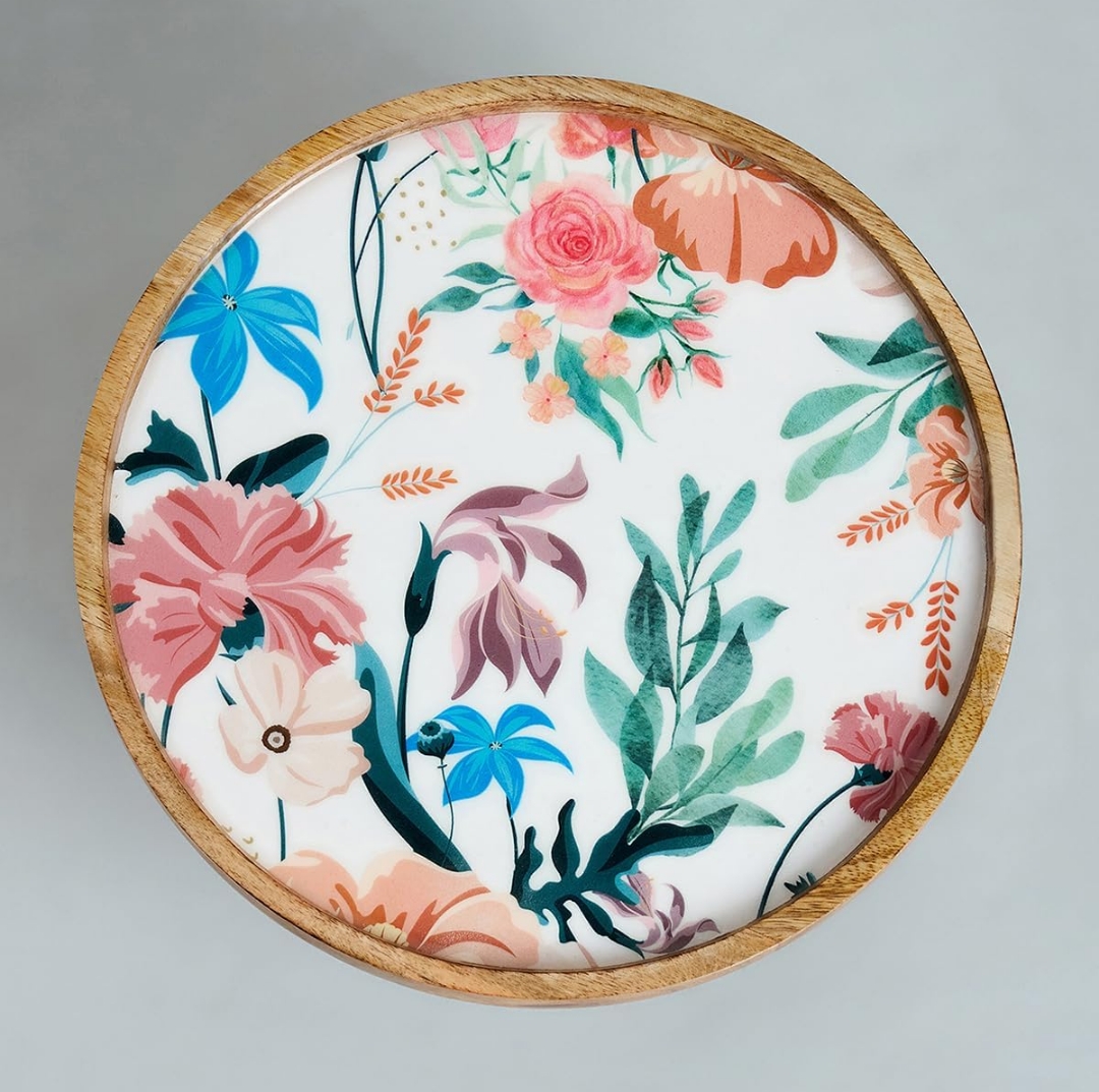Floral serving platter - directcreate.com