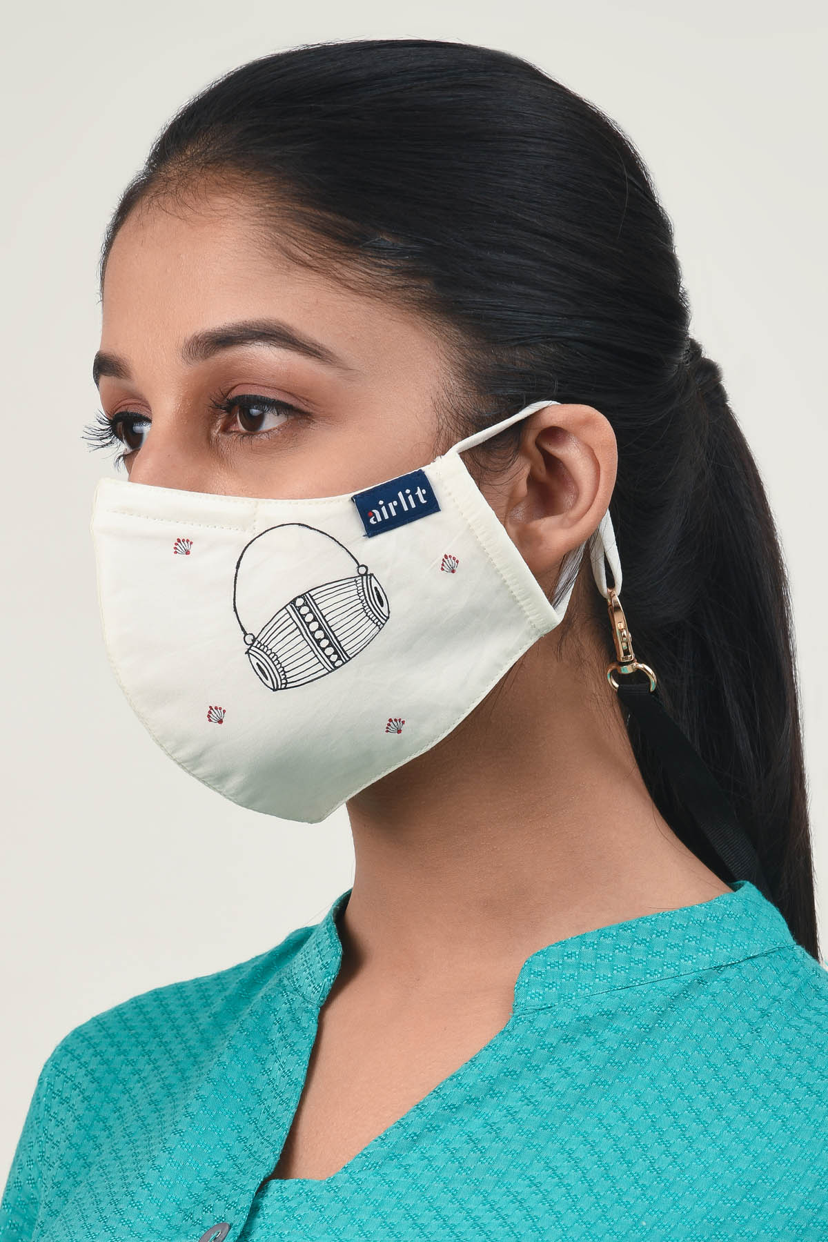 THE MAHARI pattachitra art hand painted Reusable Mask/4 Layer ...