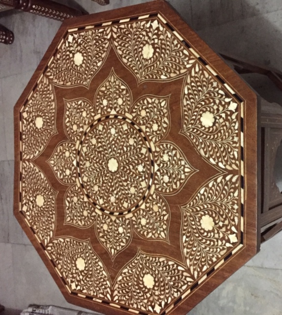 wooden Bone inlay oct.pannel table-vintage. - directcreate.com