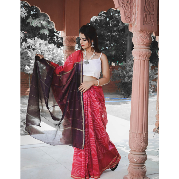 Authentic Chanderi Silk Saree - directcreate.com