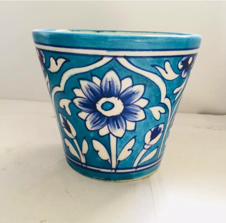 Blue Pottery Planters - directcreate.com