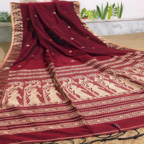 Handmade Fabric Cotton Baluchari Saree - directcreate.com