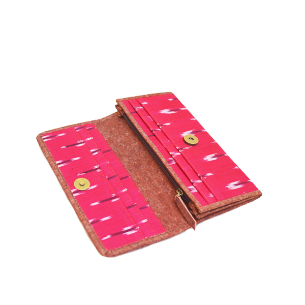 Kirgiti's Vegan Leather and Red Ikat Weave Purse - directcreate.com