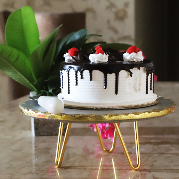 NikkisPride Beige Marble Agate Inlay Cake Stand 10 Inch Size ...