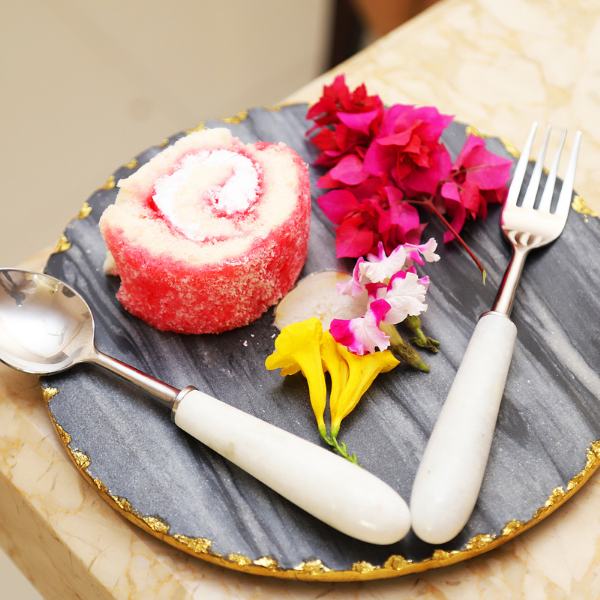 NikkisPride marble tri color brass inlay cheese platter 12 inch ...