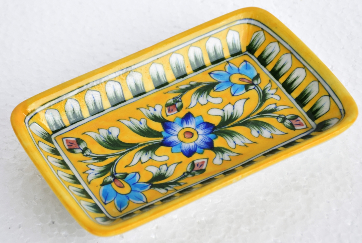 Blue Pottery Rectangle Plate - directcreate.com